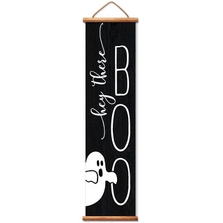 Hey Boo Welcome Indoor/Outdoor Vinyl Hanging Entryway Sign Made in the ...