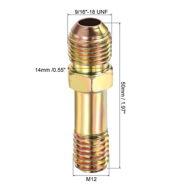 Extension Pipe Fitting 9/16"-18 UNF Male to M12 Hex Connector - Bed ...