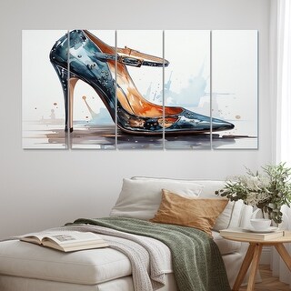 Designart "Black Fashion High Heel Power I" Fashion Wall Art Prints Set ...