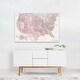Detailed pink map of the United States Madelia Maps Art Print/Poster ...