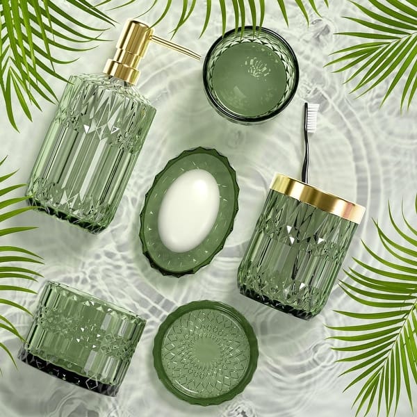 Green Bathroom Accessory Set - On Sale - Bed Bath & Beyond - 39689891