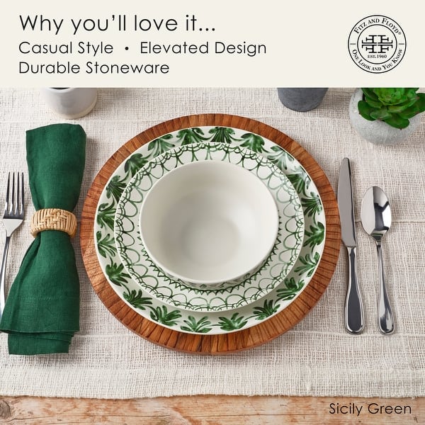 green dinnerware sets for 8