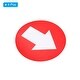 Enter Sign with Arrow 6 Inch, 4Pcs Round Entry Symbol with White Arrow ...