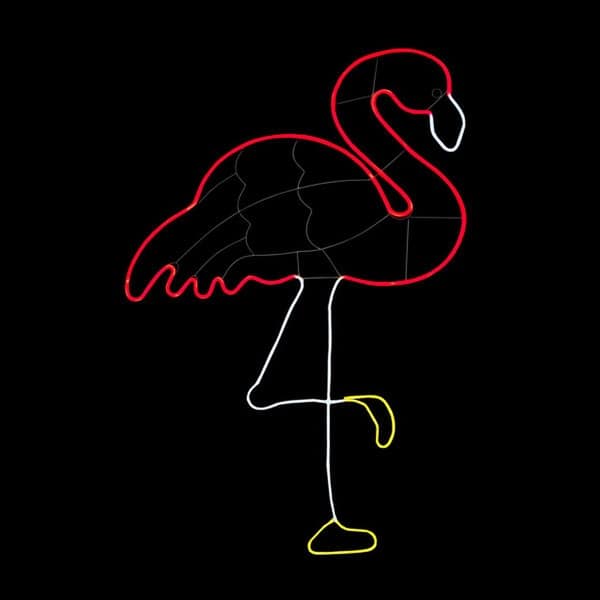 48 Inch LED Neon Standing Flamingo Motif - Lighted Silhouette - 32 ...