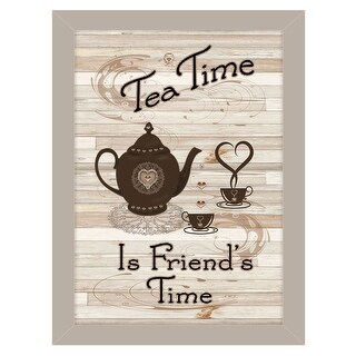 TrendyDecor4U Farmhouse "Tea Time" Framed Print Wall Art by Millwork ...