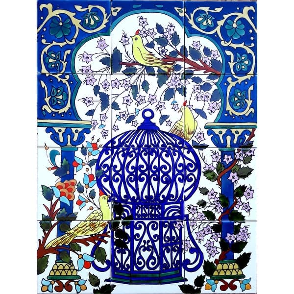 18x24 Gathering Doves Design Backsplash 12pc Mosaic Tile Wall Mural ...