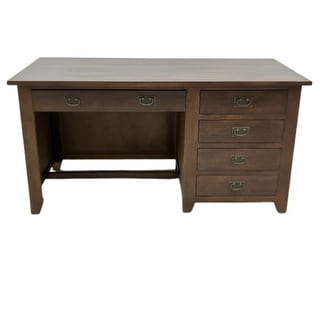 Mission Quarter Sawn Oak 5 Drawer Library Desk - Walnut - Bed Bath ...