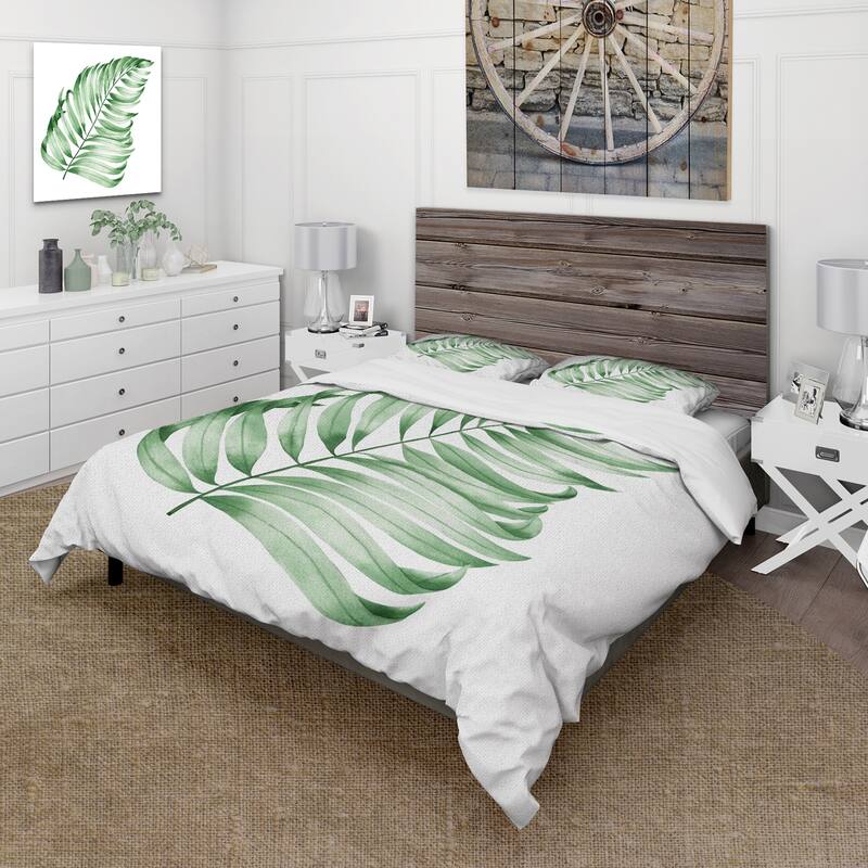 Designart 'Tropical Leaf Of Monstera II' Farmhouse Duvet Cover ...
