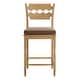 Jax Oak Wood Counter Stool With Wavy Razor Back and Cushion - Bed Bath ...