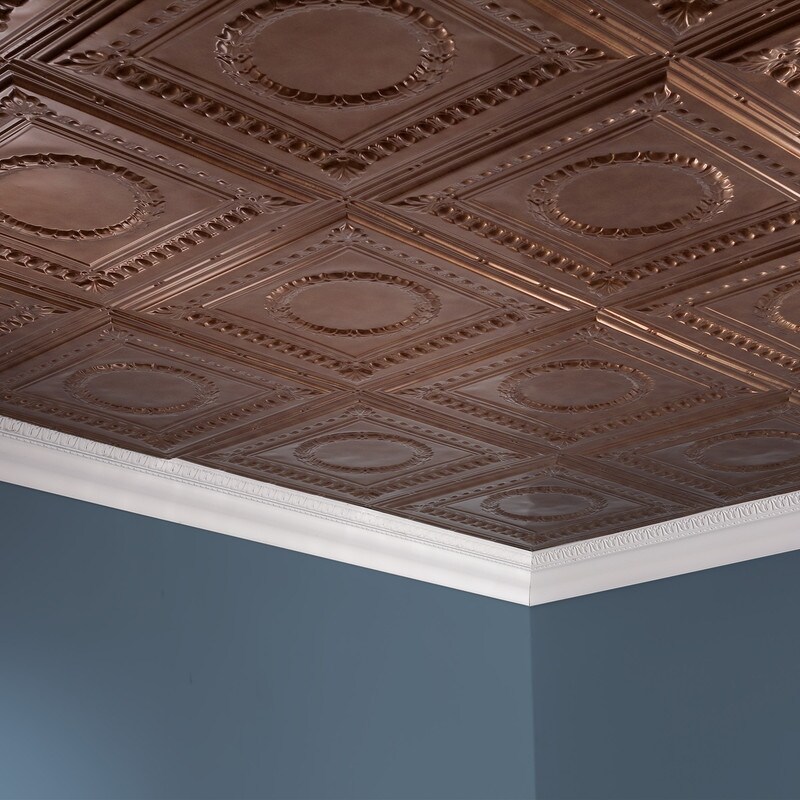 FASÄDE Art Deco Decorative Vinyl 2ft x 4ft Glue Up Ceiling Panel in ...