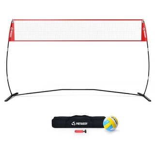 Patiassy 14ft Portable Freestanding Volleyball Net Set, Easy Setup ...