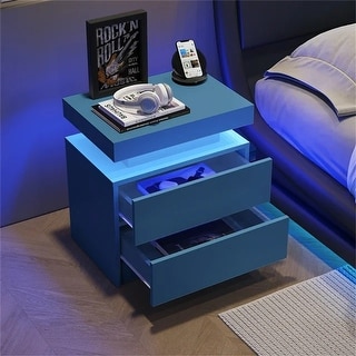 Nightstand LED End Table Modern Bedside Table with - On Sale - Bed Bath ...