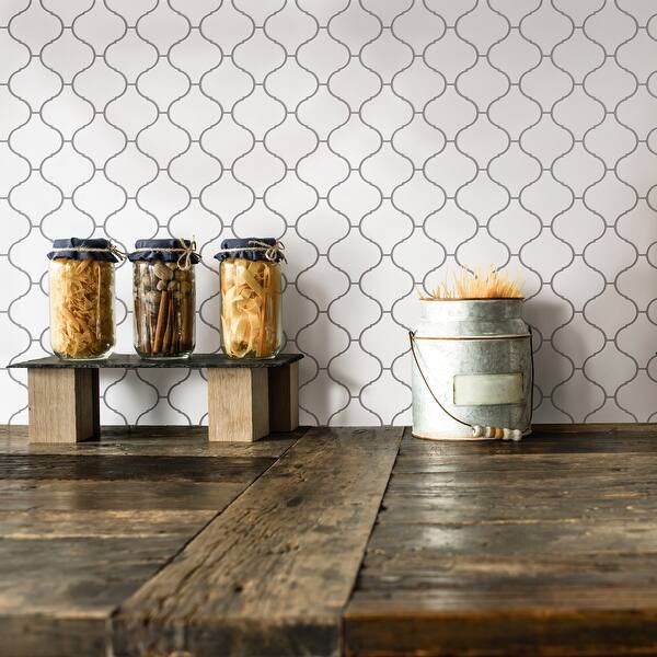 Merola Tile Metro Lantern Glossy White 9.5" x 10.75 in Porcelain Mosaic ...