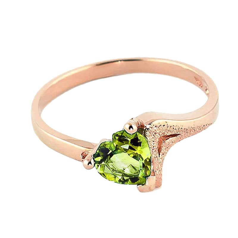 solid gold peridot rings
