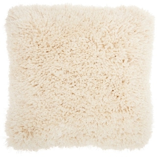 Fluffy Cream Shag Accent Throw Pillow - Bed Bath & Beyond - 39520105
