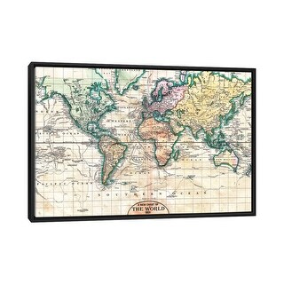 iCanvas "Vintage World Map 1801" by Nature Magick Framed Canvas Print ...