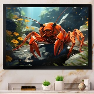 Designart "Crayfish Crayfish Capers" Animals Framed Wall Decor - Bed ...