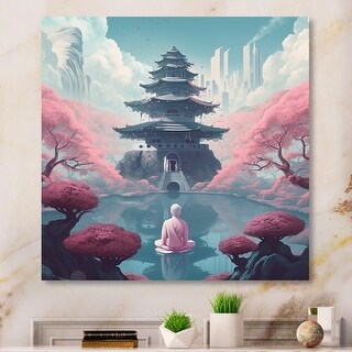 Designart "Buddhist Monk Mindfulness Meditation I" Meditation Canvas ...