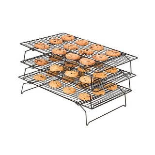 Culinary Edge 33000 3 Piece Stackable Wire Cooling Rack, Black - Bed ...