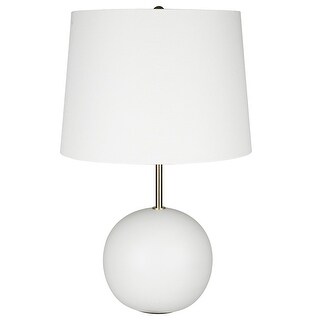 22 Inch Ceramic Table Lamp, Sphere Base, White, Gold - Bed Bath ...