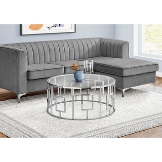 Monarch 36 inch Chrome Metal Finish Round Coffee Table - Bed Bath ...