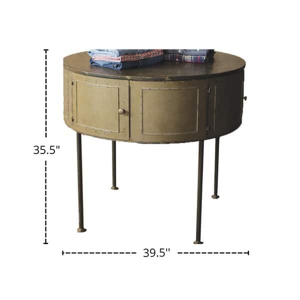 Round Metal Storage Table With Doors - 35.5-inch Tall - Bed Bath ...