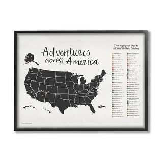 Stupell Adventures Across America Chart Framed Giclee Art by Lady ...