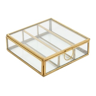 Metal and Glass Box with 3 Compartments - Bed Bath & Beyond - 35550008