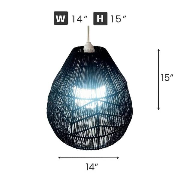 Aria Home Teardrop Seagrass Ceiling Light Woven Pendant Lamp Decor ...