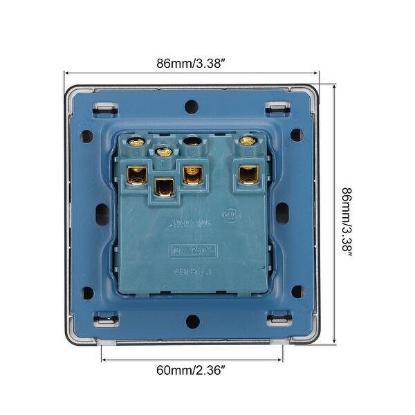 Light Switch Wall Panel Push Button 3 Gang 1 Way Black 250V 10A ...