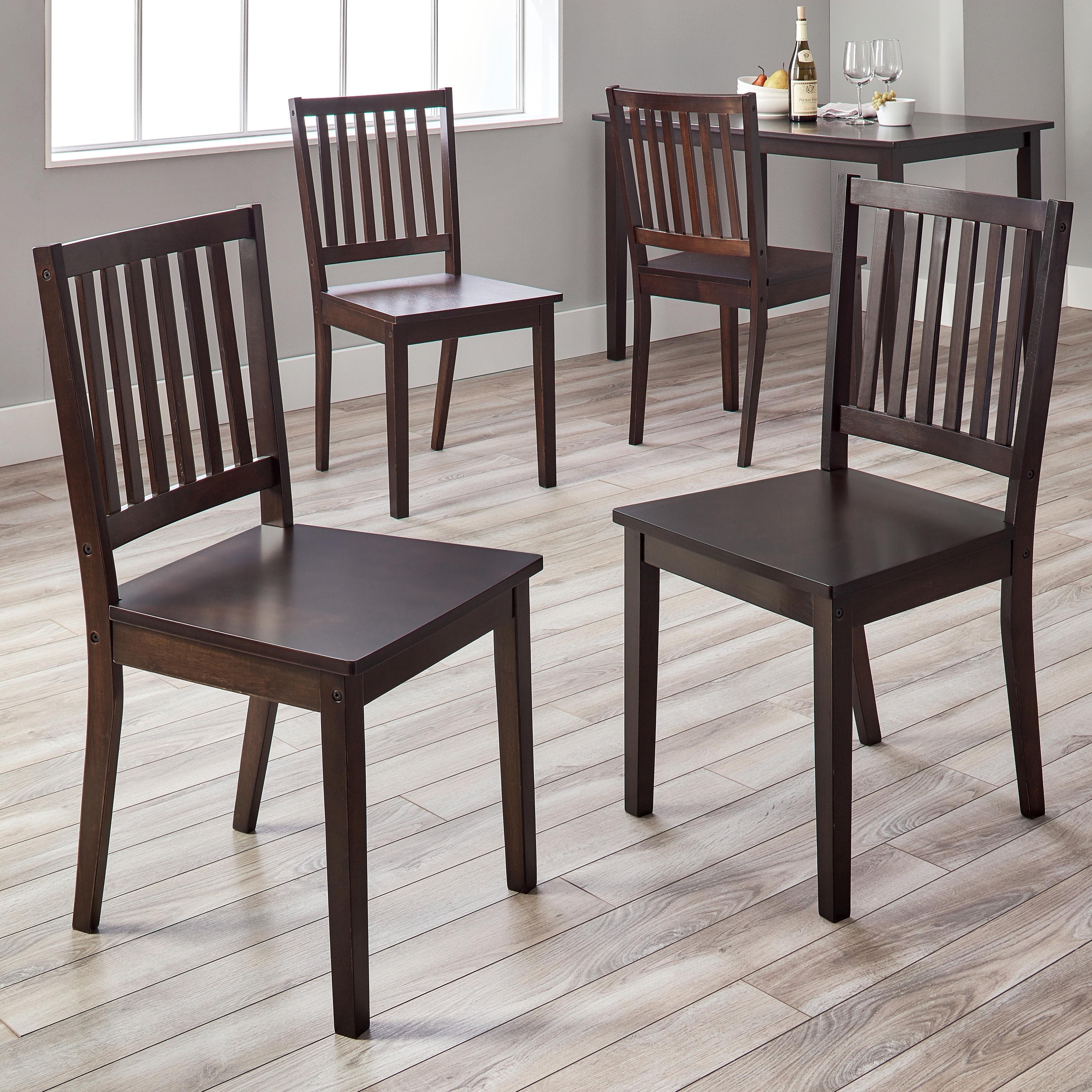 Simple Living Solid Wood Slat Back Dining Chairs Set Of 4 Overstock Ca