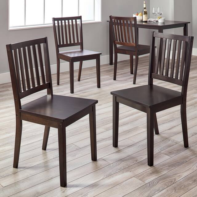 Simple Living Solid Wood Slat Back Dining Chairs Set Of 4 Overstock Ca