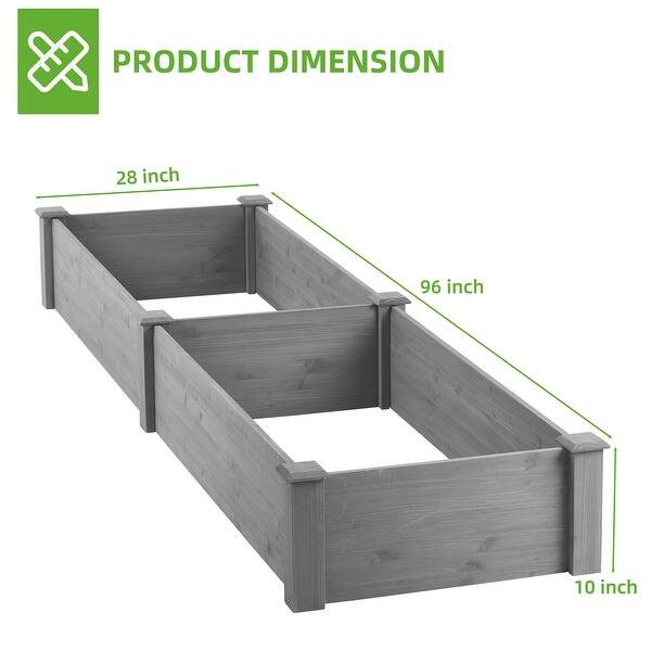 Outdoor 96" Long Planter Box Patio Rectangular Elevated Planters, All ...