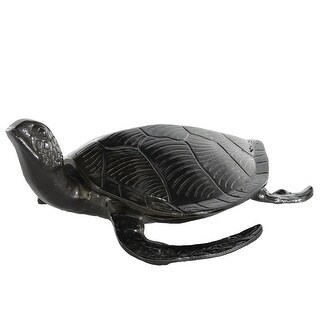 Aluminum Metal Sea Turtle Carved Decorative Sculpture - Black - Roche ...