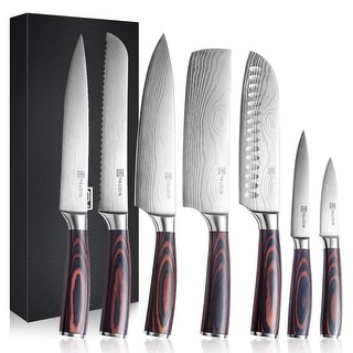 7 Pieces Chef Knife Set, Professional Knives Set for Kitchen, Sharp ...