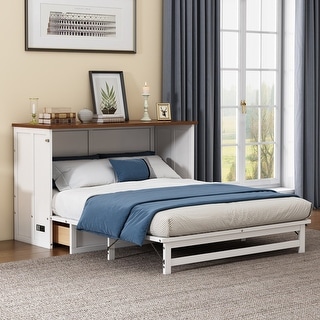 Modern Platform Murphy Bed, Full/Queen Size Mobile Murphy Cube Cabinet ...