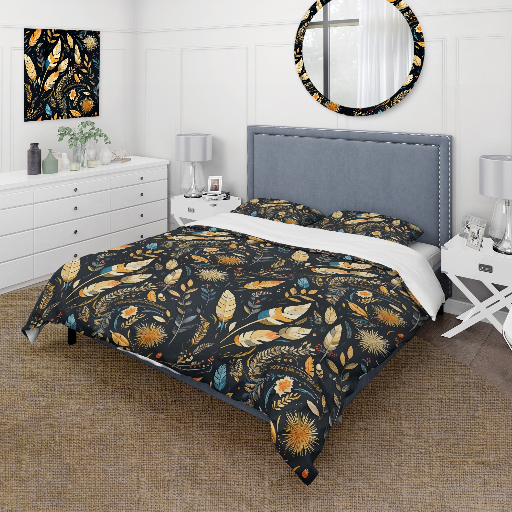 dark floral sheets