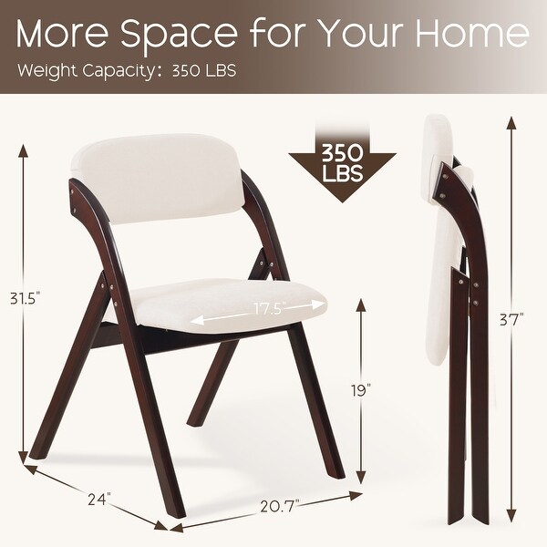 HOMYKA Padded Folding Chair Portable Wooden Dining Chairs Set of 4 On Sale Bed Bath Beyond 40901474