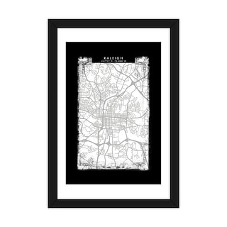 iCanvas "Raleigh City Map Black White Grey Style" by WallDecorAddict ...