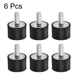 M4 Rubber Mounts, 6pcs Male Thread Shock Absorber, D15mmxH10mm - Black ...