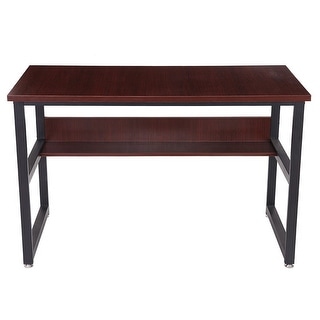 Home Computer Desk with Bookshelf Office Desk Workstation PC Laptop ...