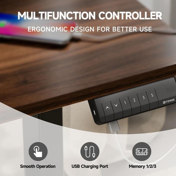 Fenge 2 Tier Electric Standing Desk Height Adjustable Stand up Desk ...