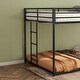 Full over Full Metal Bunk Bed with Ladder and Guardrails for Kids and ...
