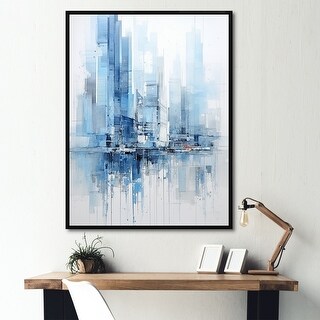 Designart "Azure Ascent Skycrapers Harmony" Skyscrapers Framed Wall ...