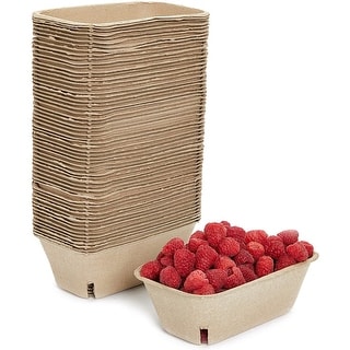 Pulp Fiber Berry Baskets for Fruit (1 Pint, 7.36 x 4.56 x 2.6 In, 60 ...