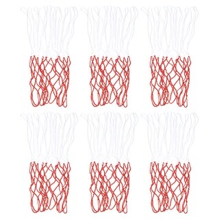 6Pcs 16.9" 5.5mm PP Basketball Hoop Net Replacement Outdoor, White Red ...