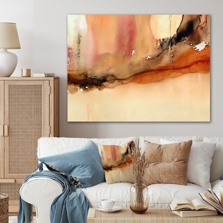 Designart 'Liquid Earth Tones VI' Abstract Liquid Ink Metal Wall Art ...