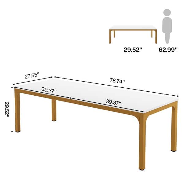 78.74 inch Extra Long 2 Person Double Computer Desk for Home Office ...