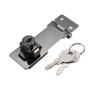 Keyed Hasp Lock 95mm Twist Knob Keyed Locking Hasp Bright Black ...