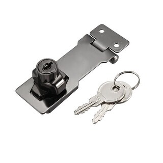 Keyed Hasp Lock 95mm Twist Knob Keyed Locking Hasp Bright Black ...